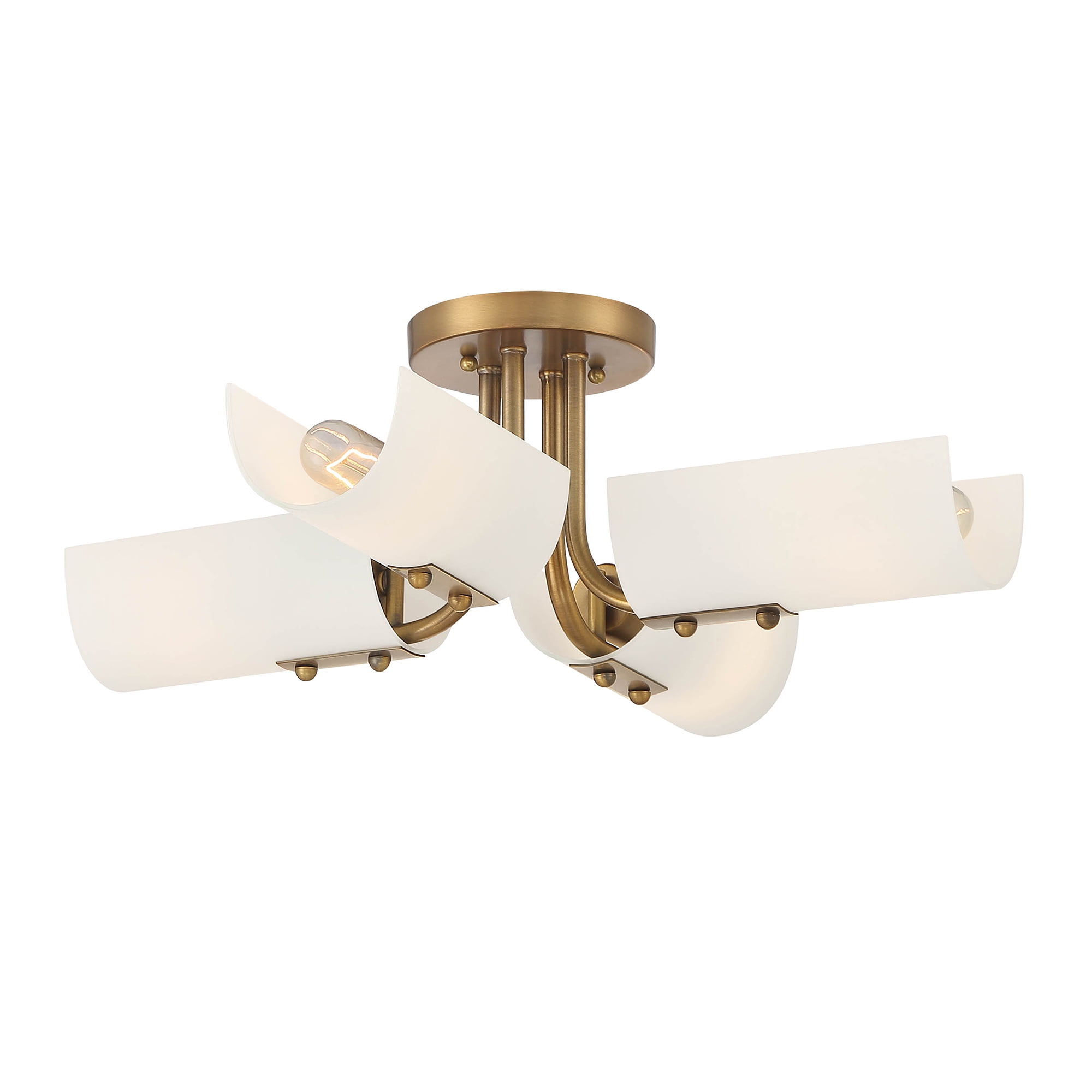 Designers Fountain Manhasset 4 Light Old Satin Brass Semi Flush Mount ...