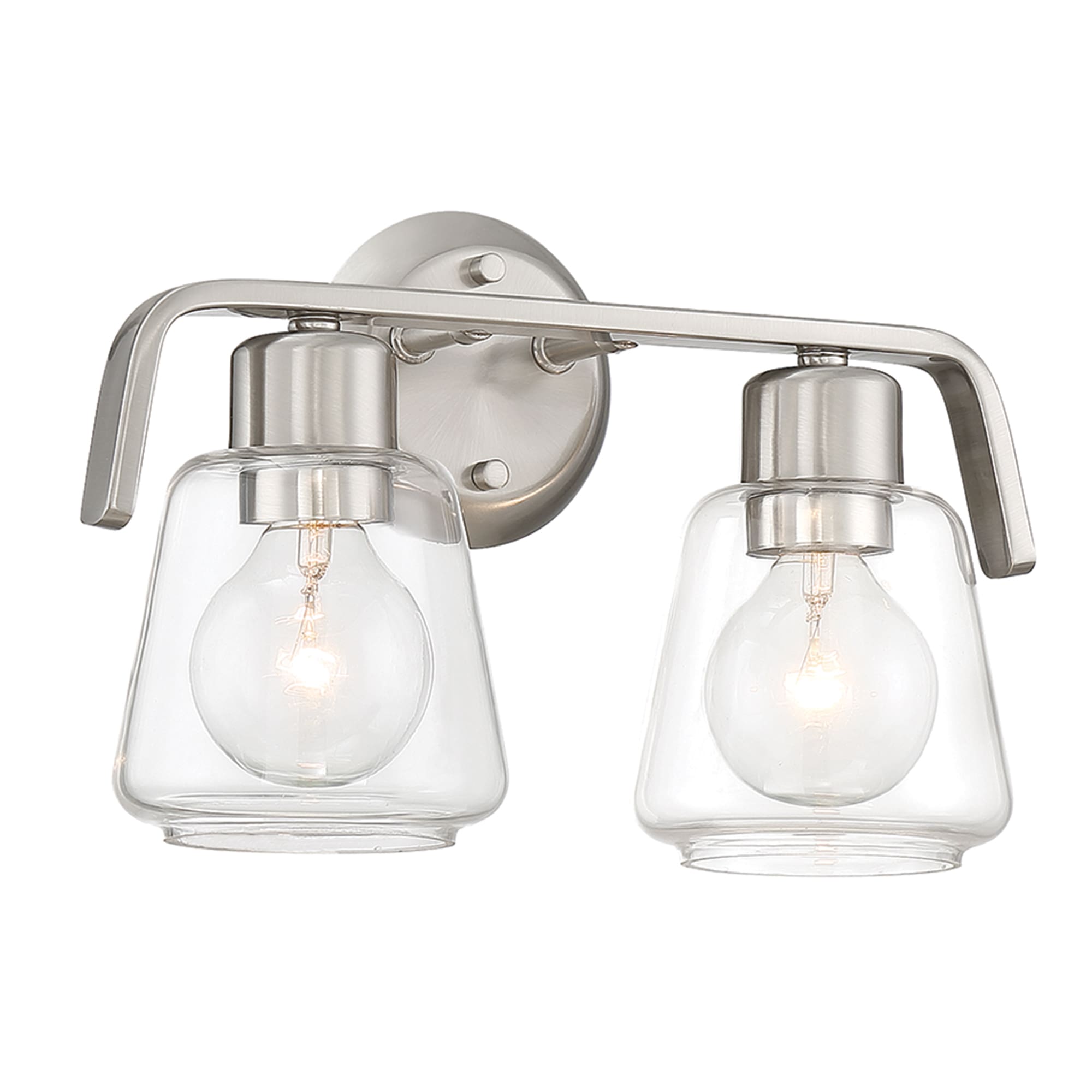 Designers Fountain Riley Satin Platinum 2 Light Bathroom Vanity Light ...