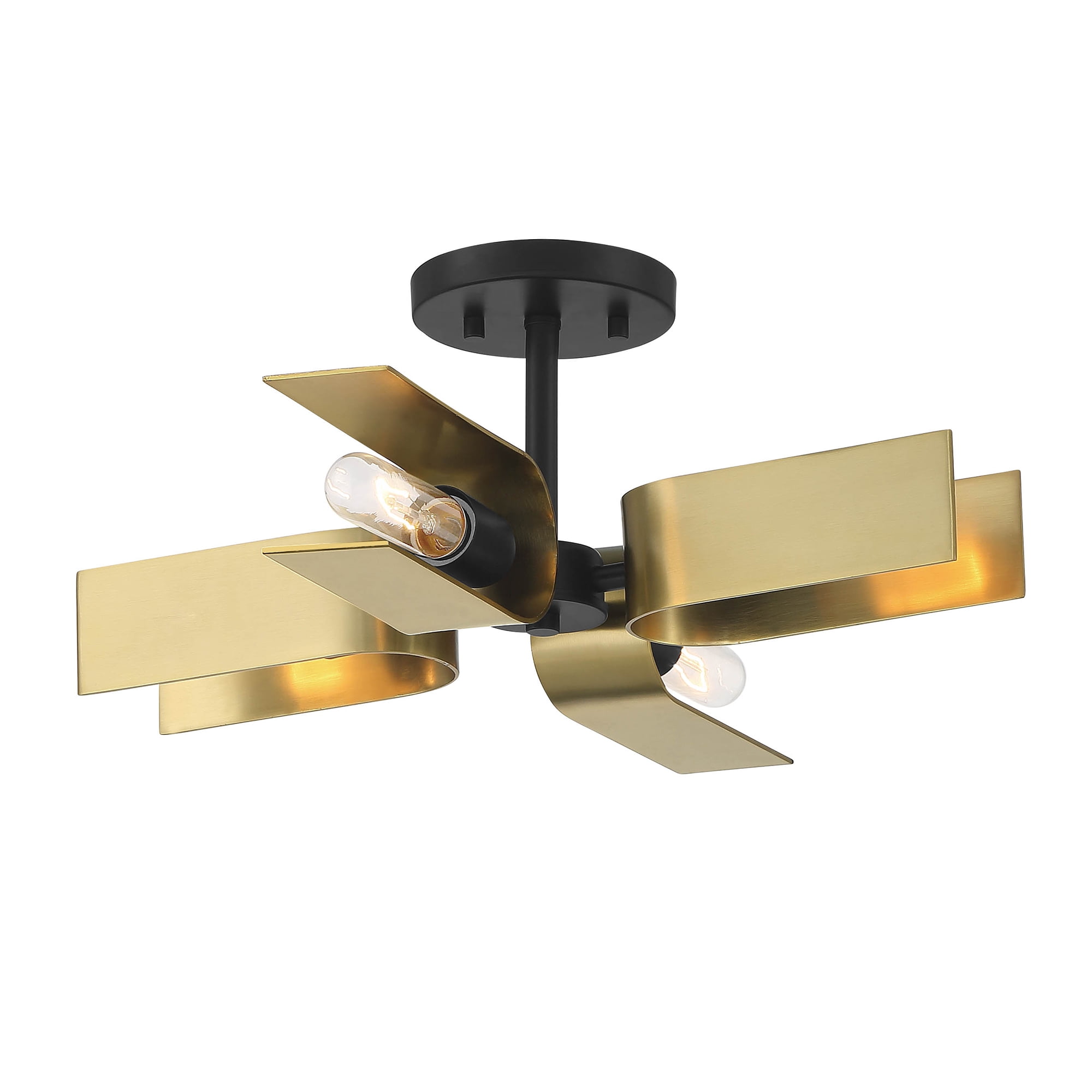 Designers Fountain U Turn 4 Light Matte Black Semi Flush Mount Ceiling Light, D263M-SF-MB ...