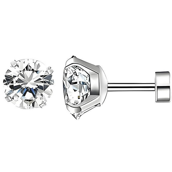 Designice 1 Pair Tragus Piercing Jewelry, Unique Opal Stone Flat Back Stud Earrings, Comfortable ...