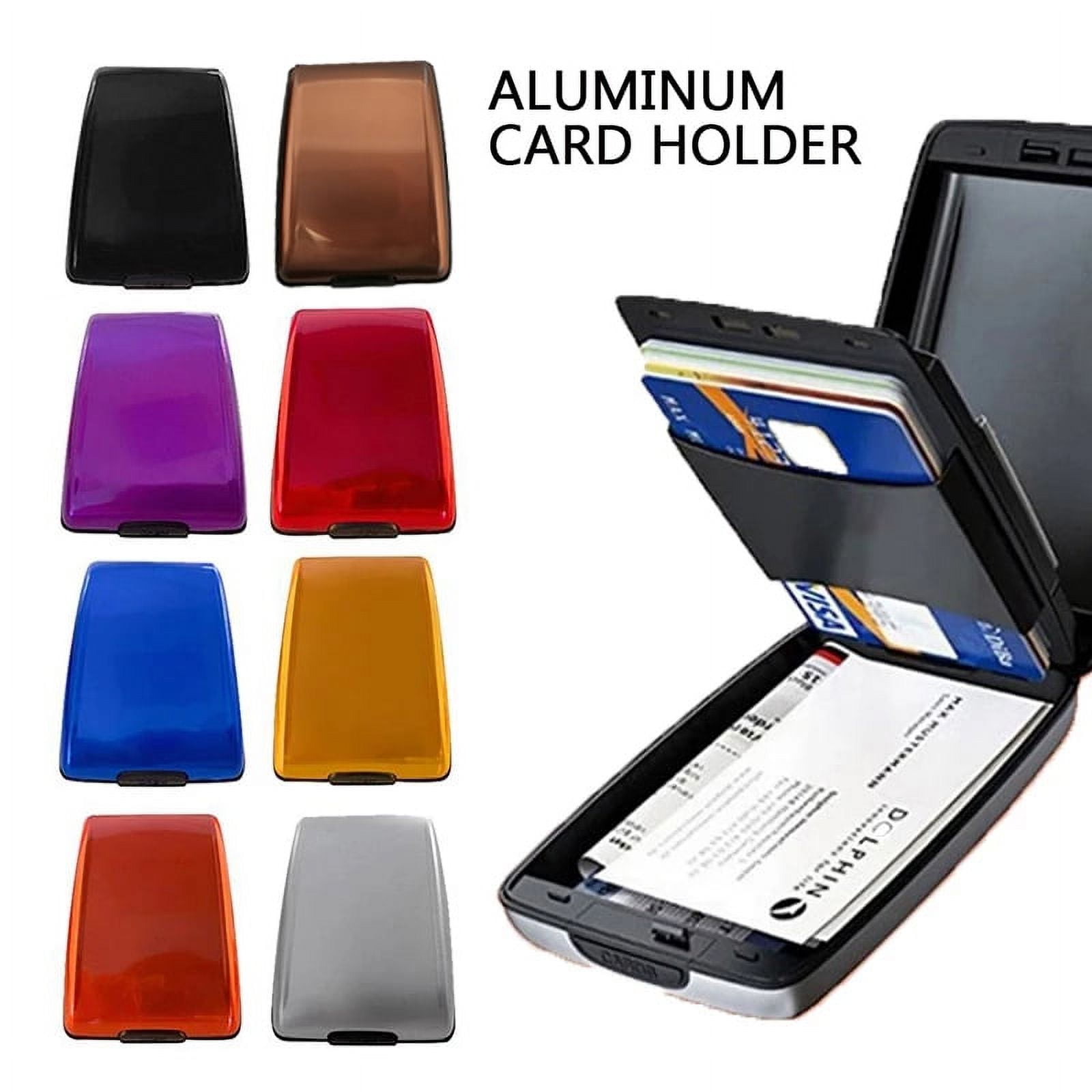 1pc aluminum metal anti-scan credit lock wallet holder business card ...