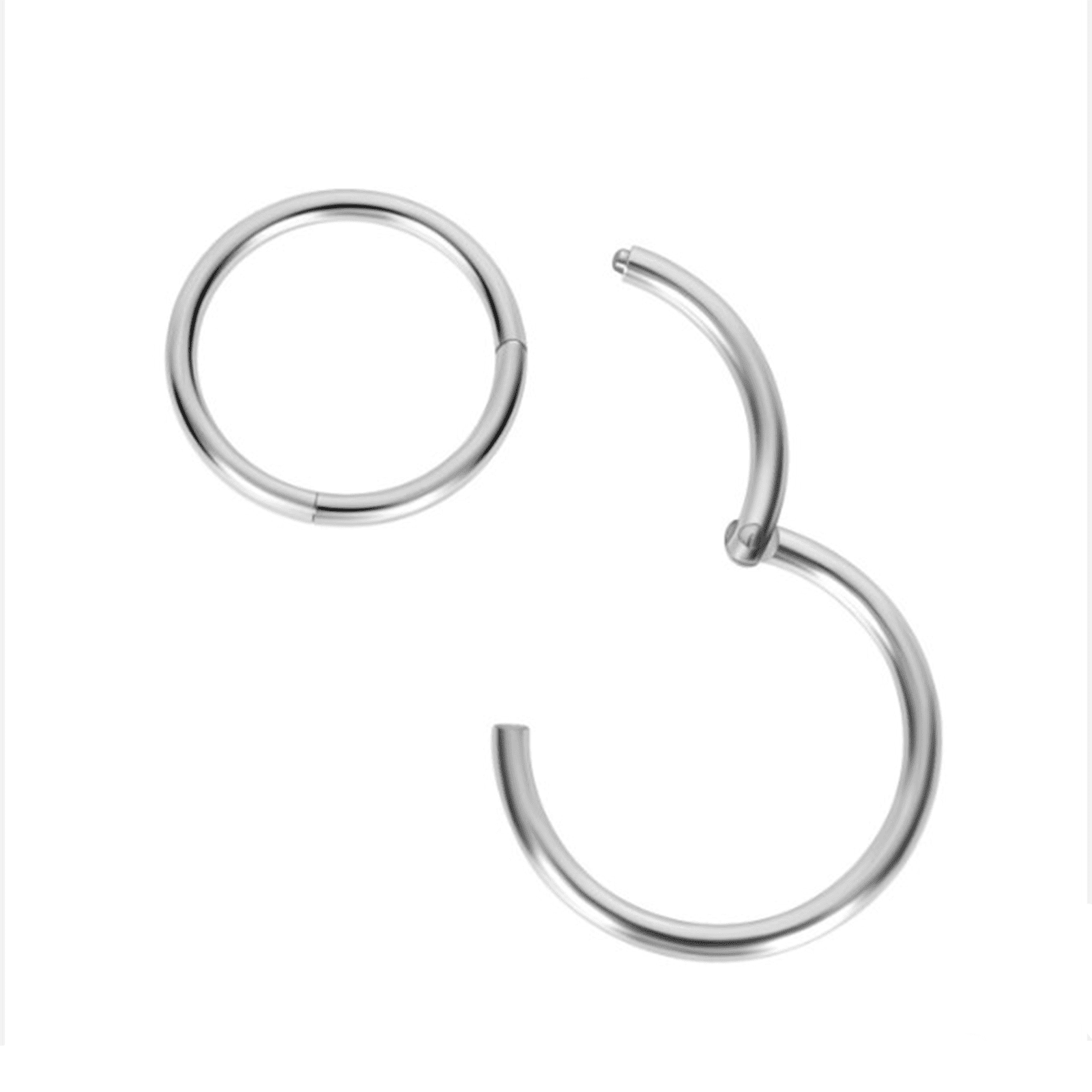 Designice 2 Pcs Nose Rings Seamless Hinged Nose Rings Hoops 16G ...