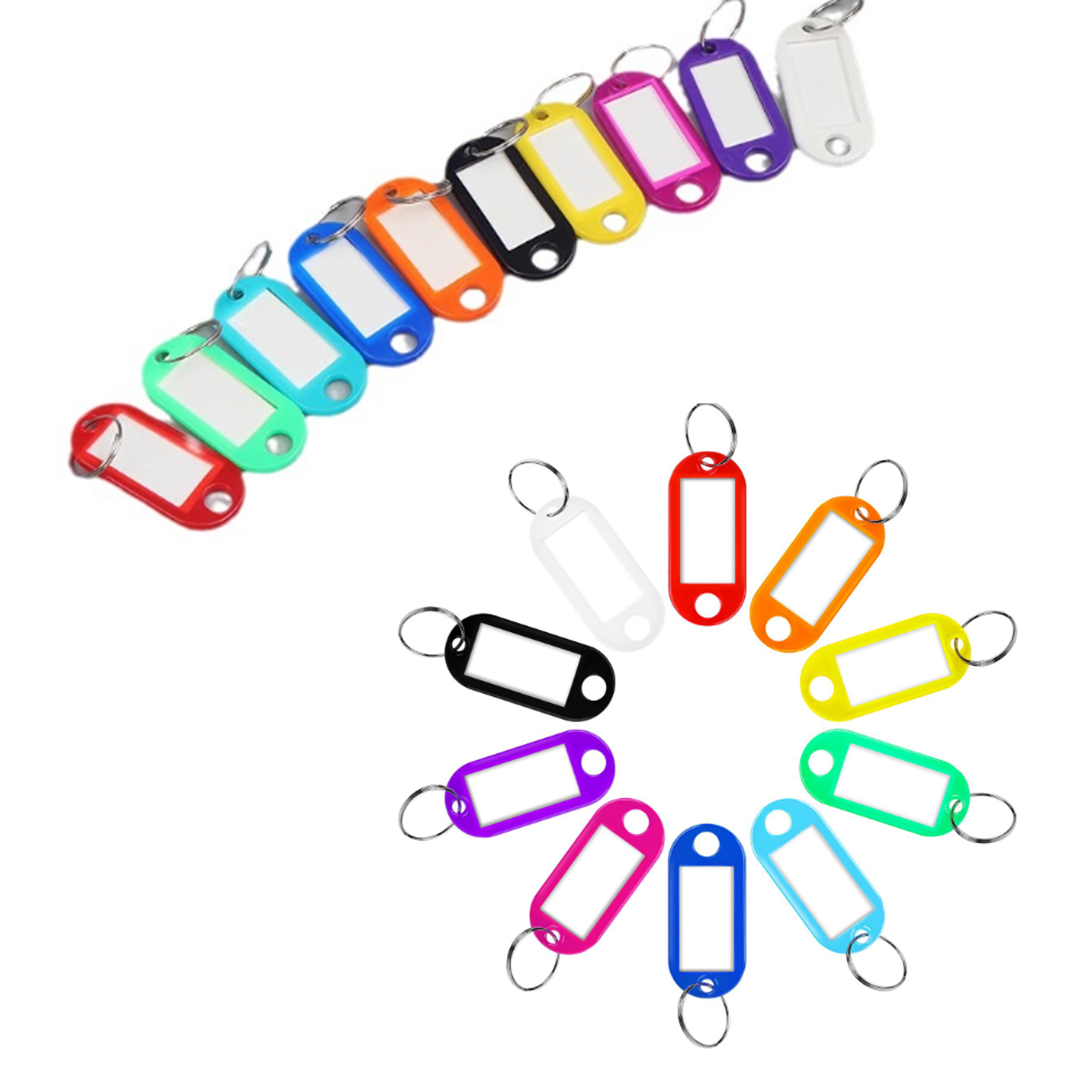 Designice 20 Pieces Key Tags, Durable PP Keychain Accessories ...