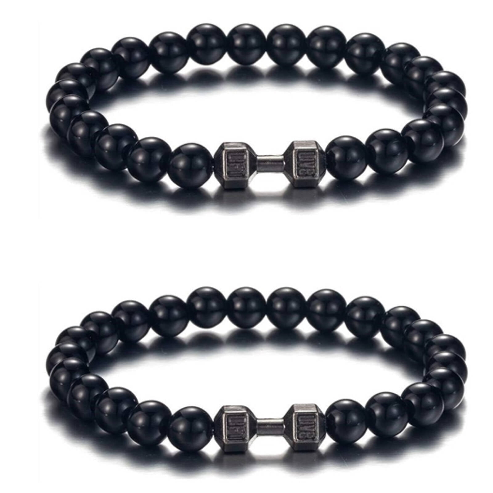 Designice 2Pcs Beaded Fitness Bracelet,Creative Fashionable Weight ...