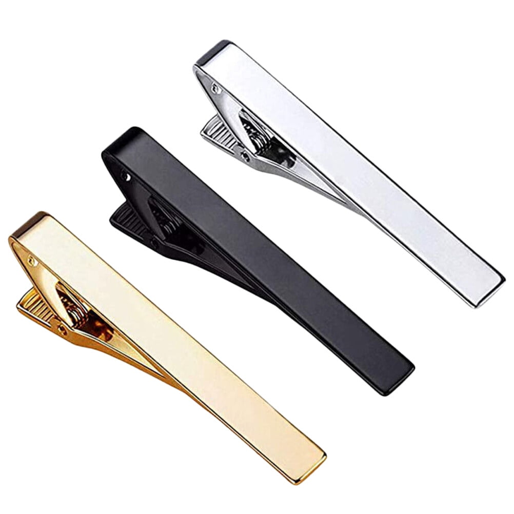 Designice 3pcs Men Tie Clips Wedding Business Tie Bar Clip For Regular