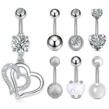 Body Candy 14G 12mm 316L Steel Navel Ring Green Accent Winter Snow ...