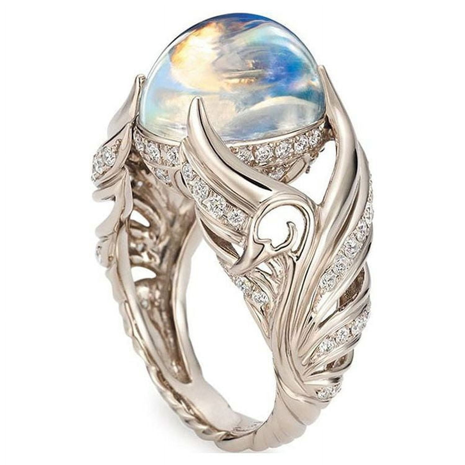 Designice 925 Sterling Silver, Angel Wings, Charming, Elegant Moonstone ...