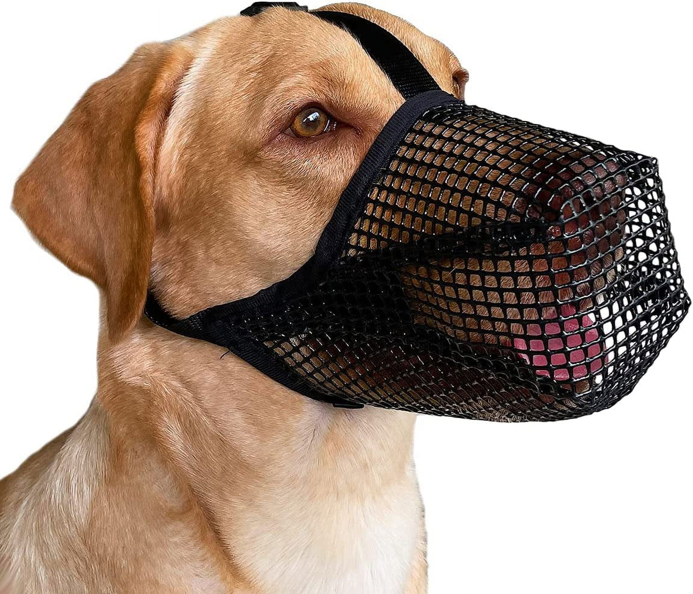 Fongwan Dog Muzzle Soft Mesh Mask with Velcro for Small Medium and ...