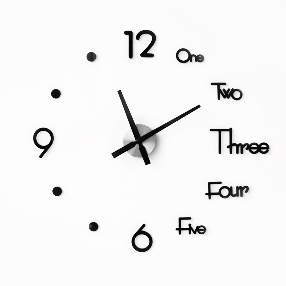 HOTBEST Modern DIY Big Number European Simple 3D Wall Clock Sticker ...