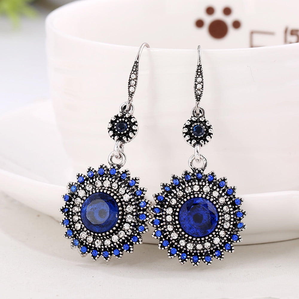 Designice Poatren Bohemian Ear Studs Earrings For Women Black Ethnic ...