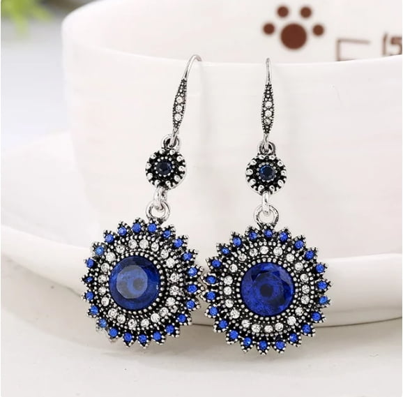 Designice Poatren Bohemian Ear Studs Earrings For Women Black Ethnic ...