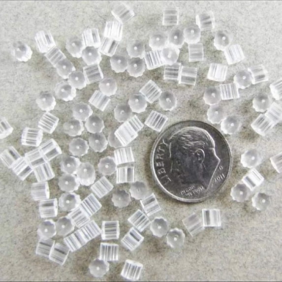 Designice JINGKAI 200 Pcs Silicone Earring Backs Replacements, Clear ...