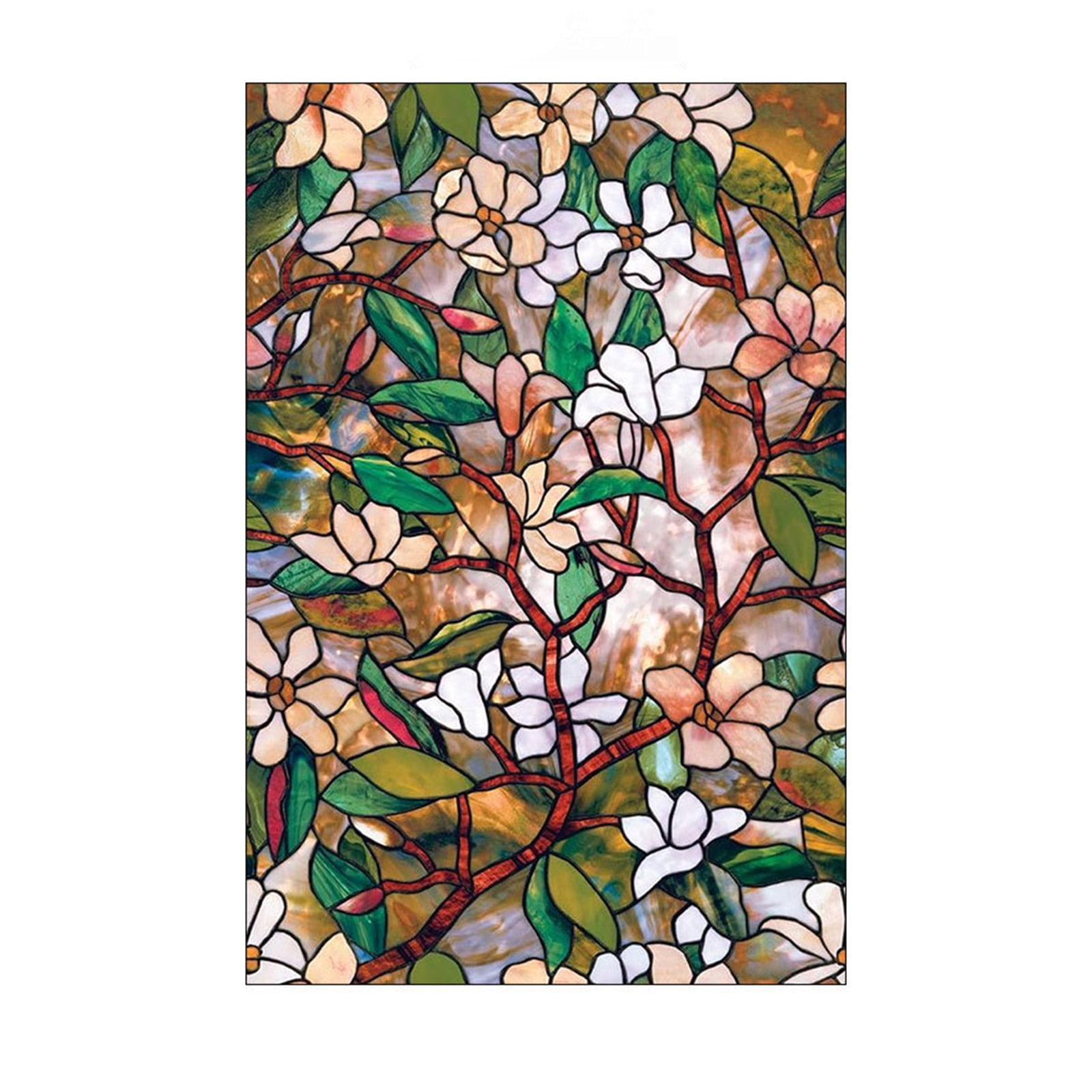 Designice Stained Glass Window Film,Reusable Vintage Privacy Window ...