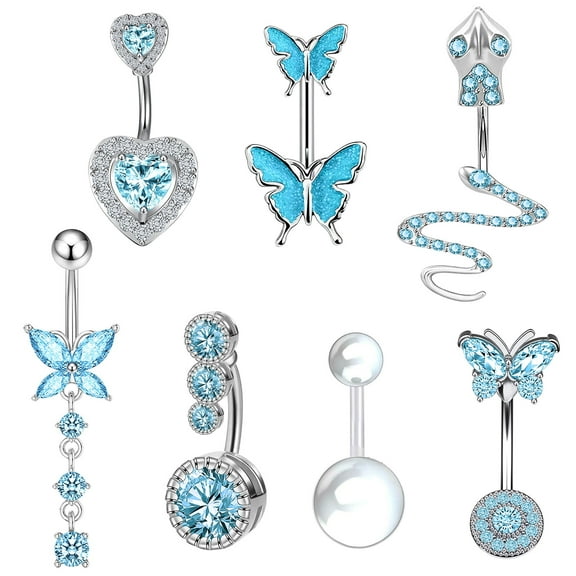 DESIGNICE Belly Rings,Stainless Steel Belly Button Piercing Jewelry ...
