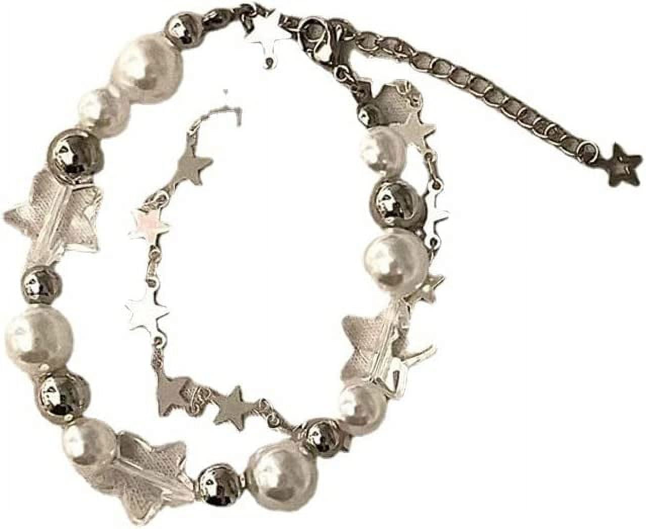 Designice Y2K Grunge Bracelets Cyber Star and Beaded Pendant Chain ...