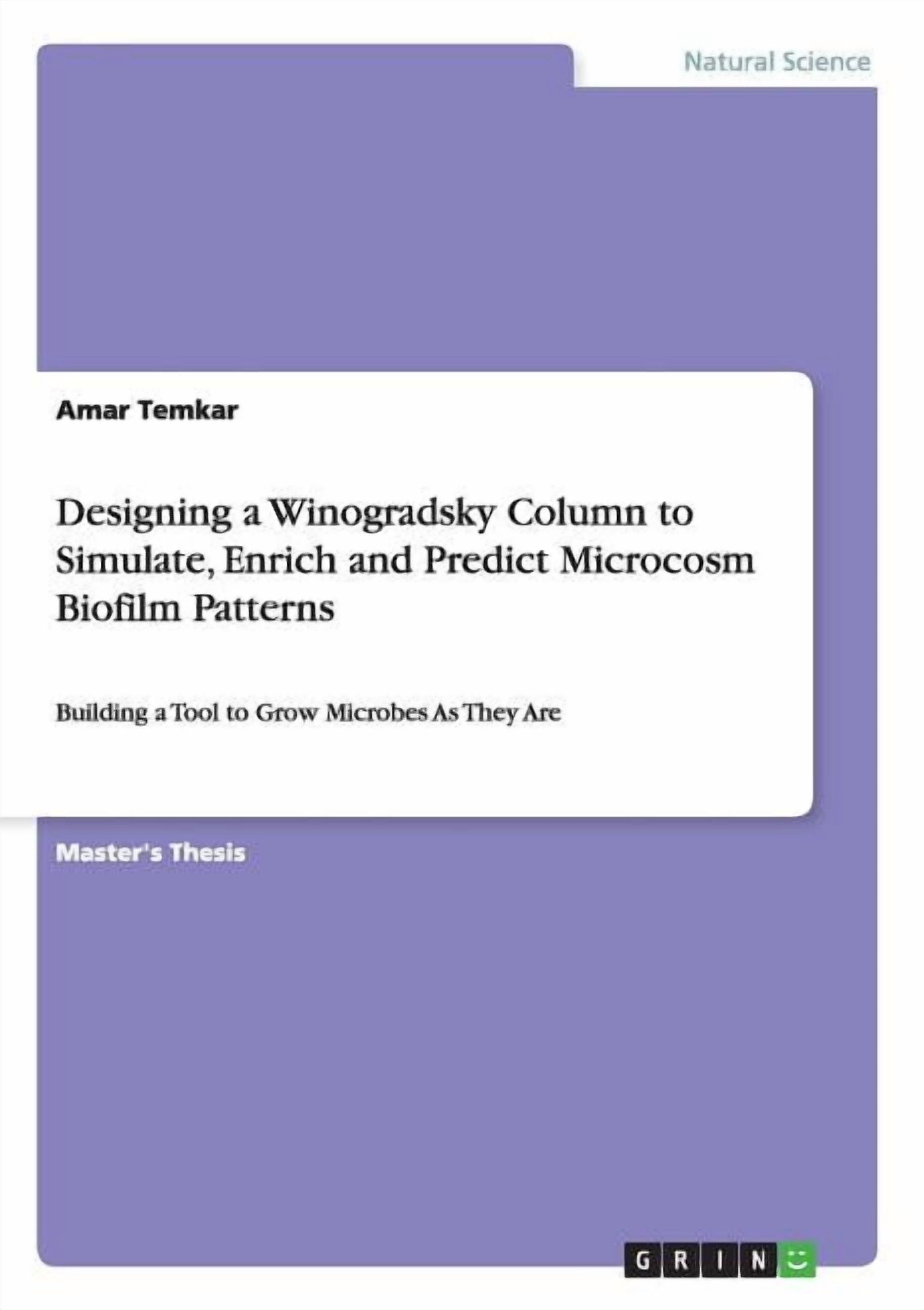 Designing a Winogradsky Column to Simulate, Enrich and Predict ...