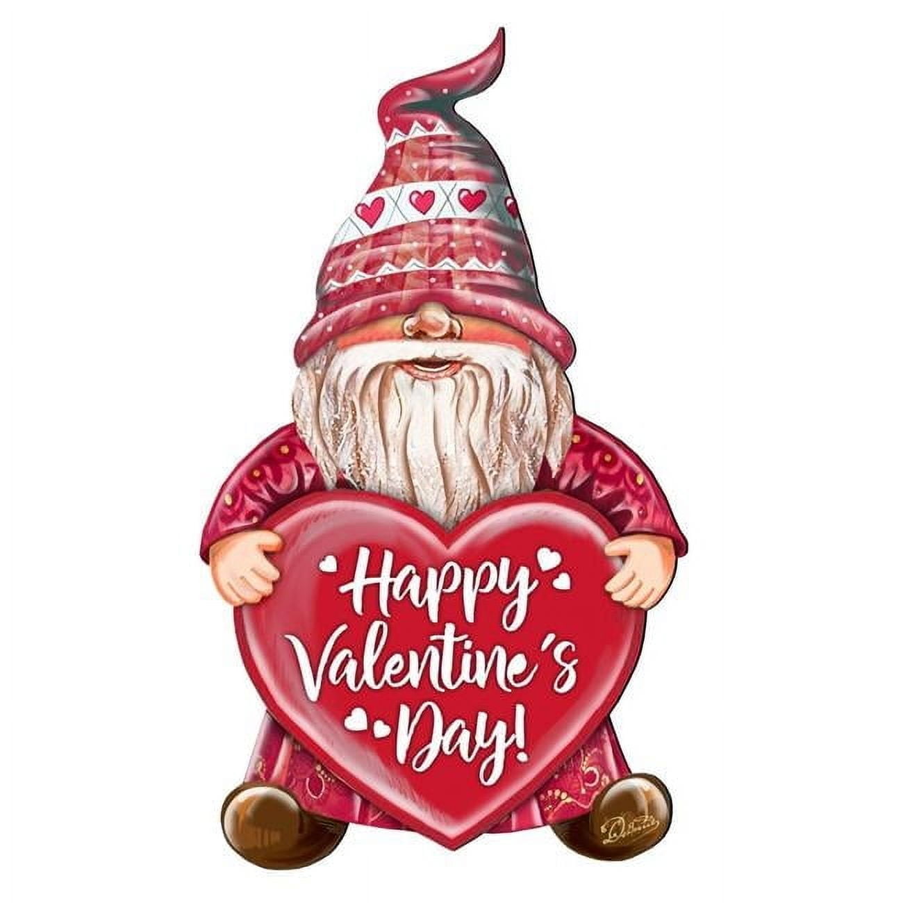 Designocracy 8611020H 24 x 18 in. Happy Valentines Gnome Dwarf Wooden ...