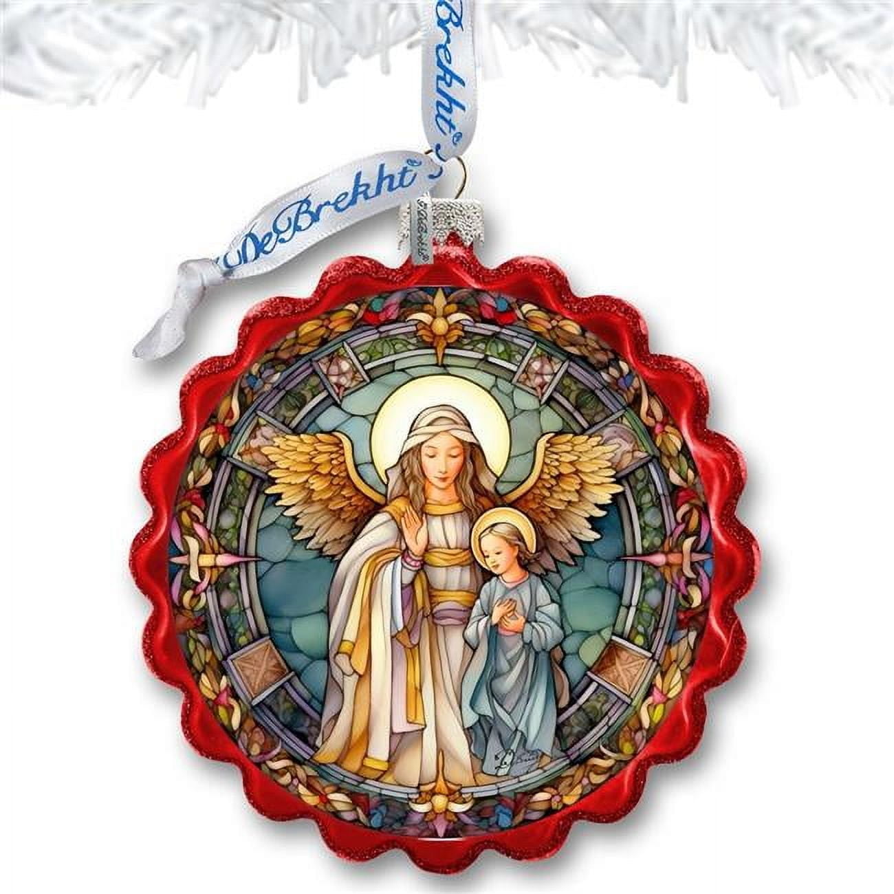 Designocracy 759-053 4 x 3 in. Guardian Angel Wreath Glass Ornament ...