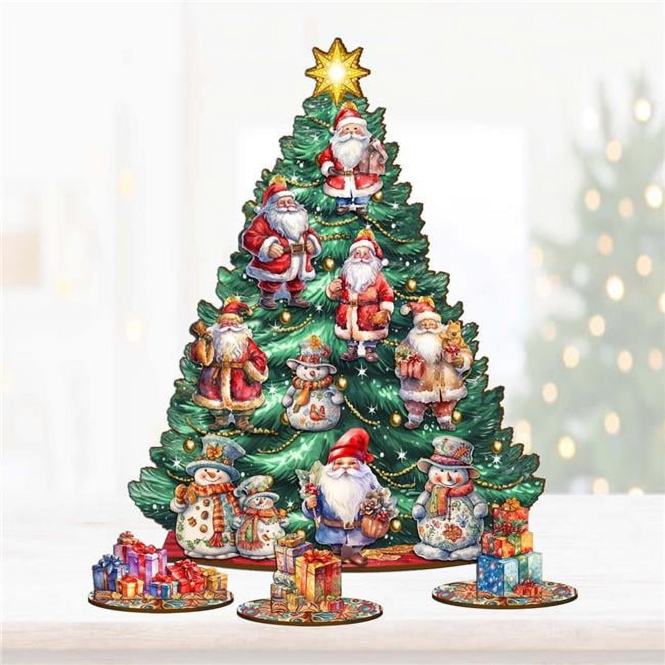 Santa Claus Christmas Tree Eco Wood Set by G.DeBrekht Christmas Decor ...