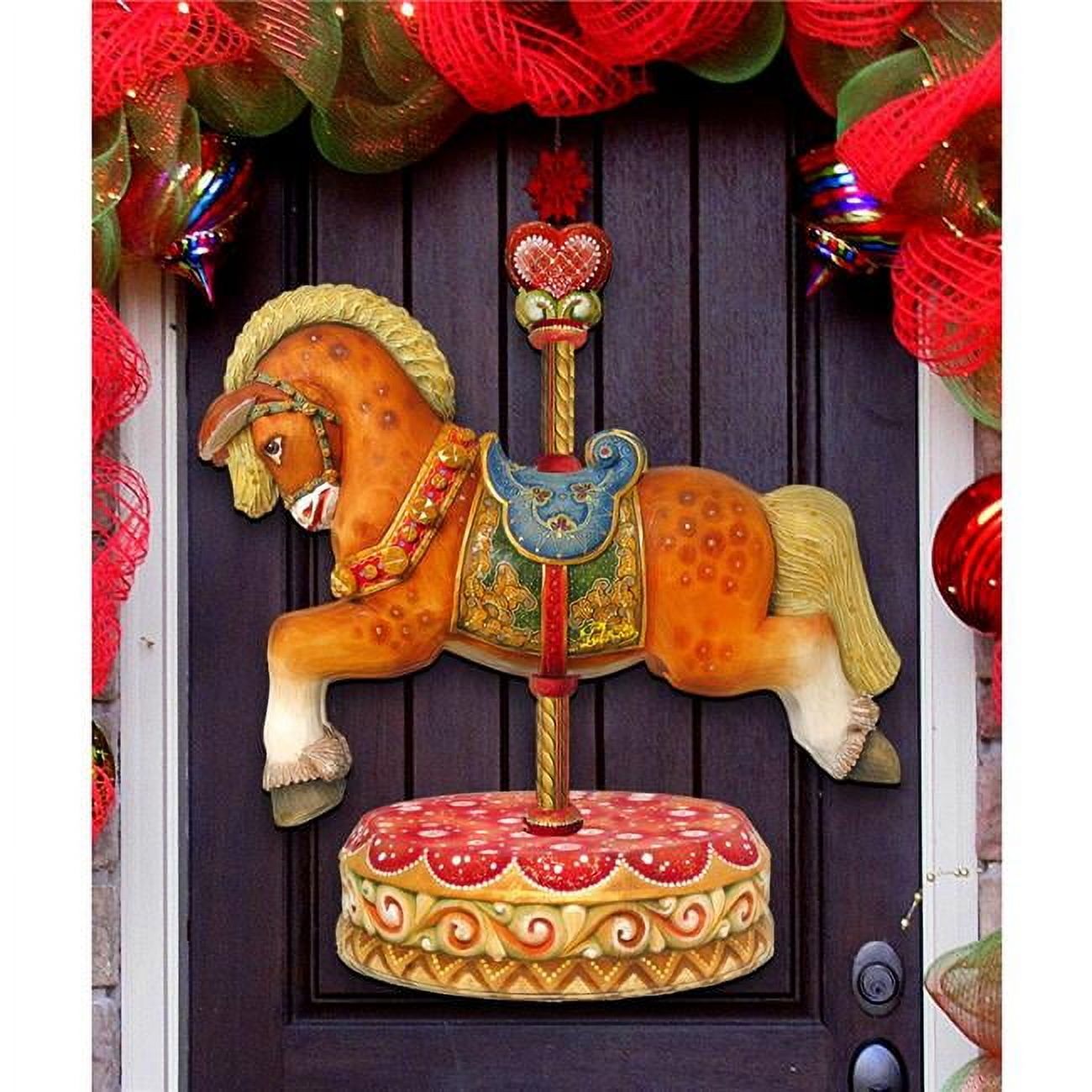 Designocracy 8114041-1H 24 x 18 in. Carousel Horse Christmas Holiday ...