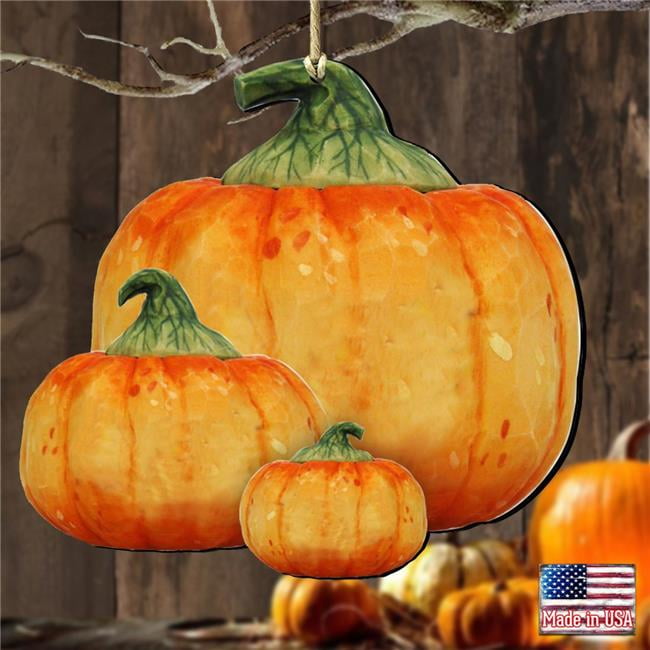 Designocracy 8158414-2-S2 5 x 5.5 in. Stacking Pumpkins Wooden ...