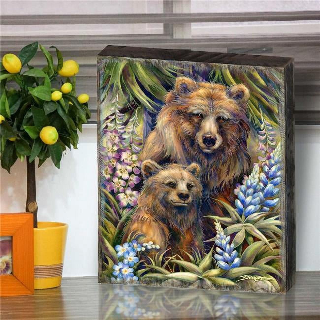 Designocracy 85922947B-JB-18 18 x 12 in. Grin & Bear it Grizzly Mother ...