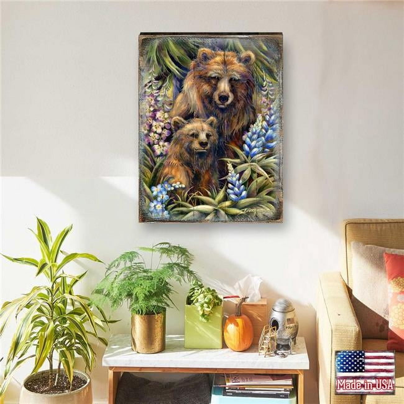 Designocracy 8592947BP-JB-36 36 x 24 in. Grin & Bear it Grizzly Mother ...