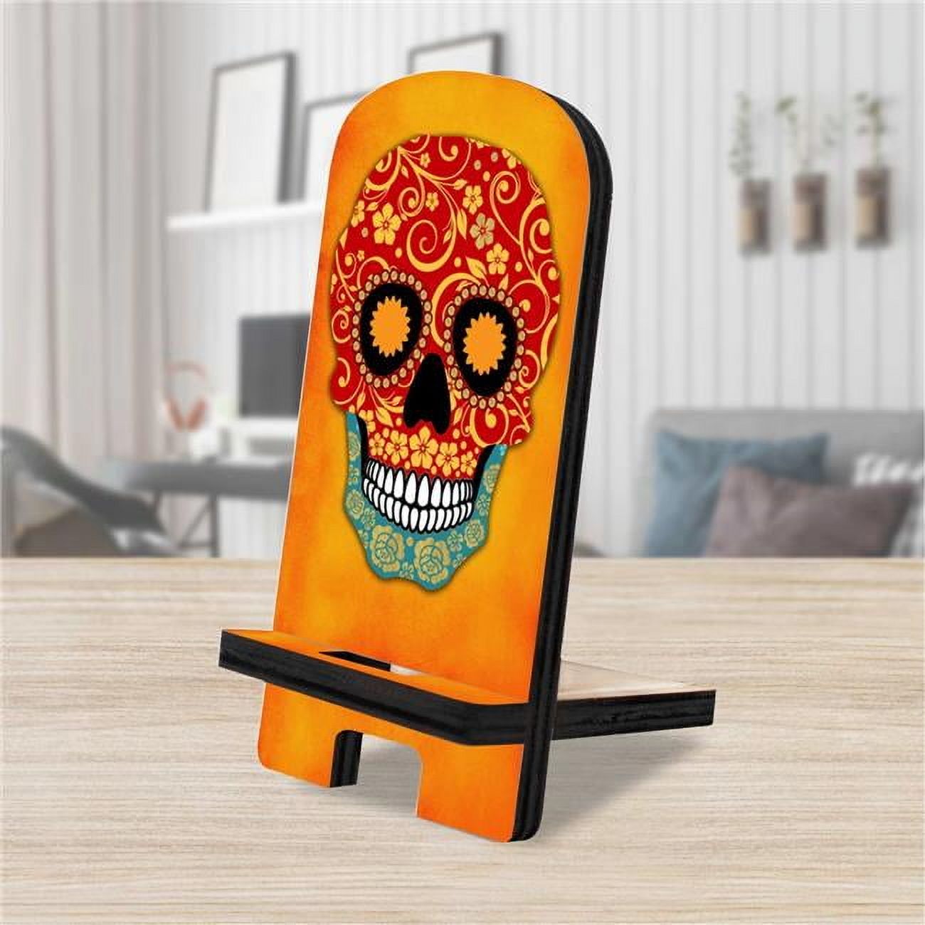 Designocracy 892031 6 x 3 x 3 in. The Skull Cell Phone Stand Halloween ...