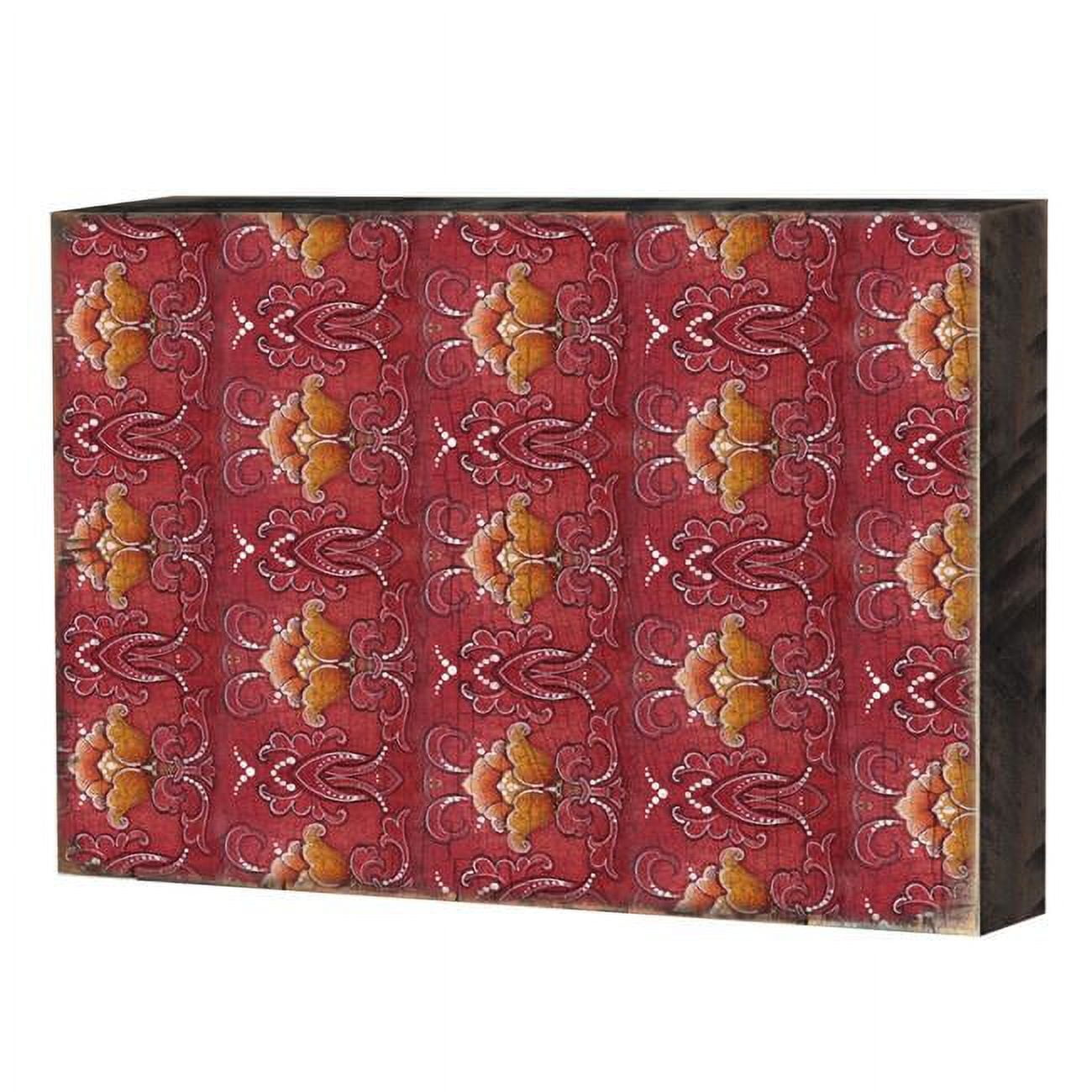 Designocracy 95015-18 Patterned Rustic Wooden Block Design Graphic Art ...