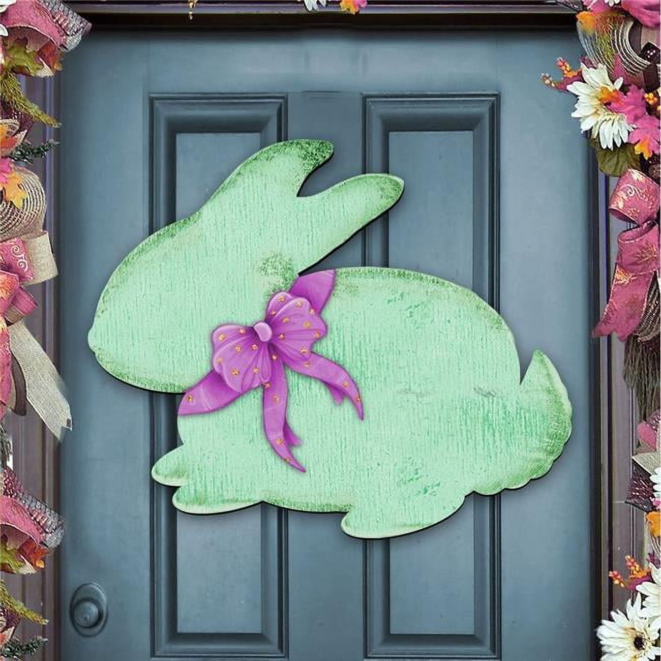Green Bunny Rabbit Easter Door Hanger, Door Decor by G. DeBrekht ...
