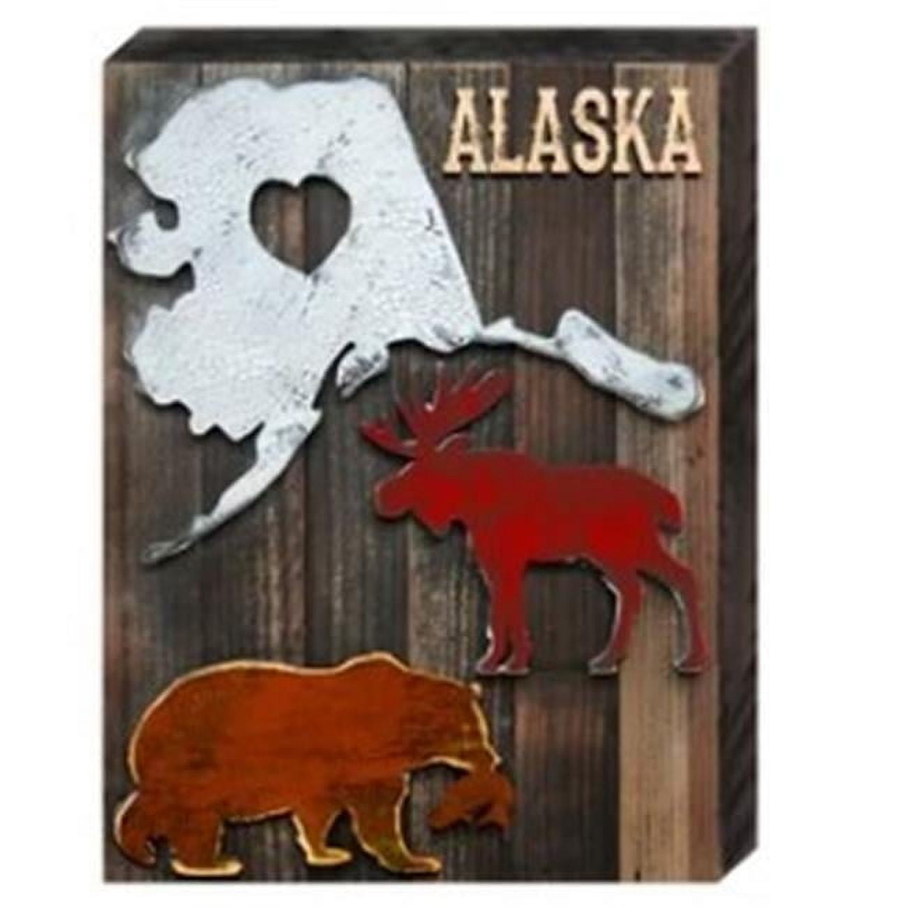Designocracy 98762-12 I Love Alaska & Animals Art on Board Wall Decor ...