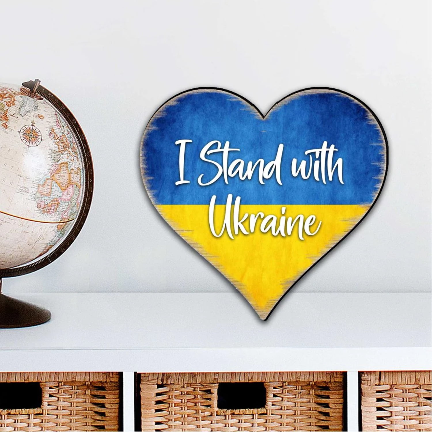 Designocracy I Stand with Ukraine Heart Holiday Outdoor Decor Large ...