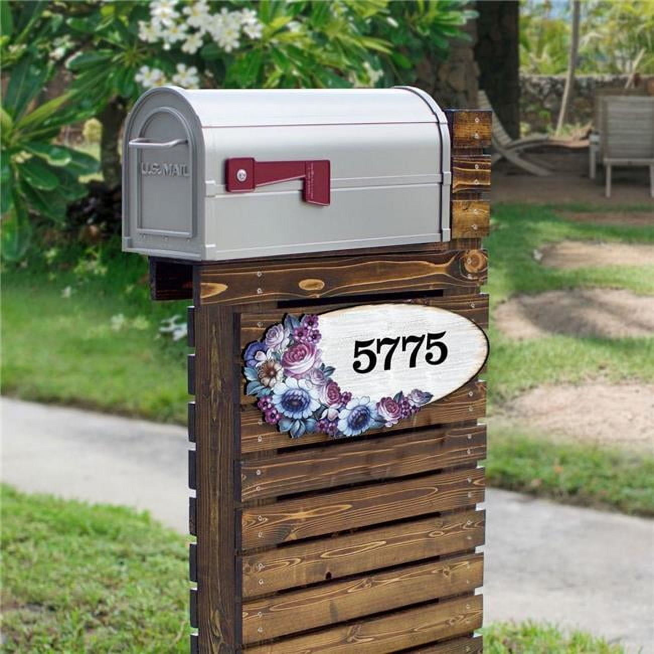 Designocracy MA8185311-18 18 in. Floral Boquete Wooden House Number ...