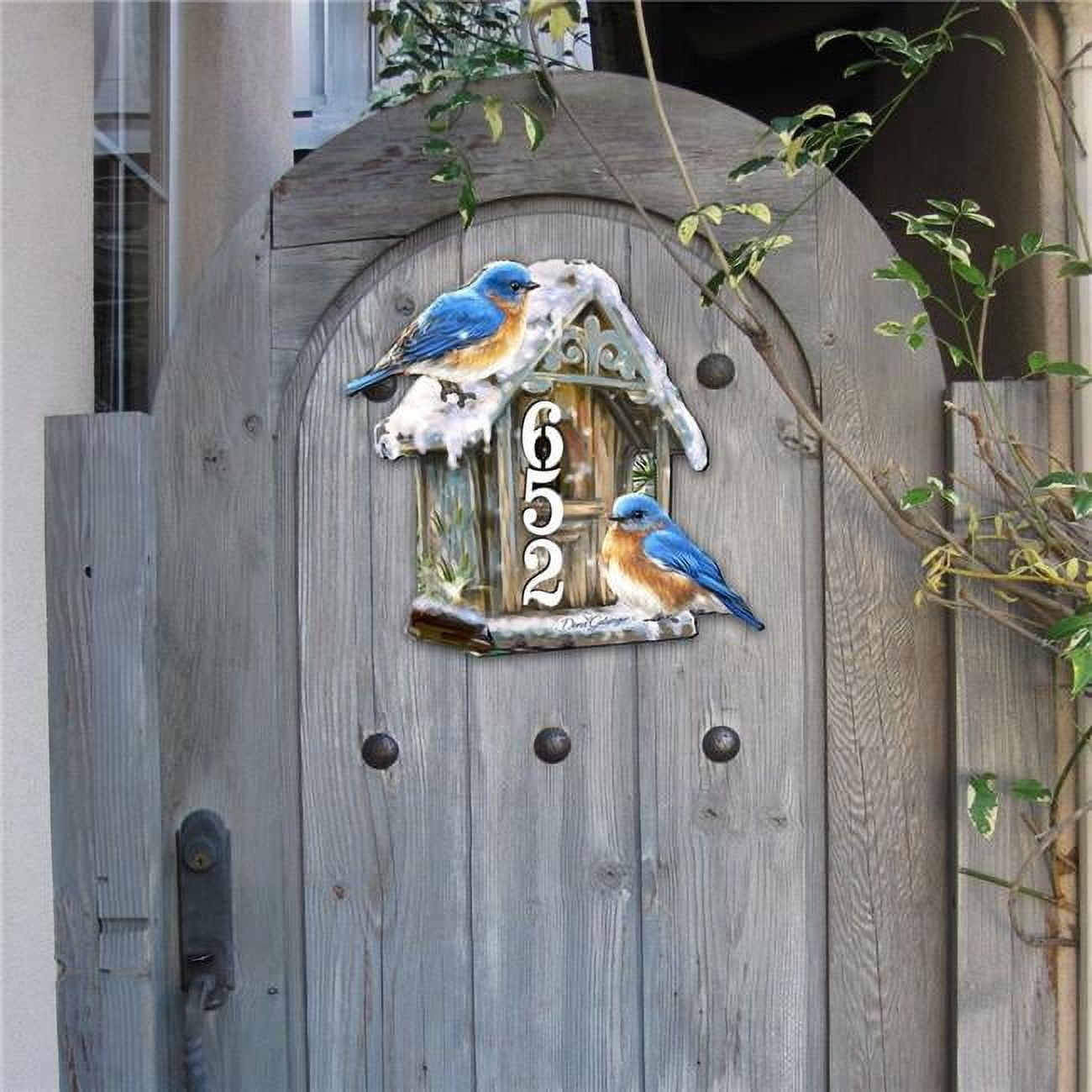 Designocracy MA8461054-1-1533-12 12 in. Birds Lover Wooden House Number ...