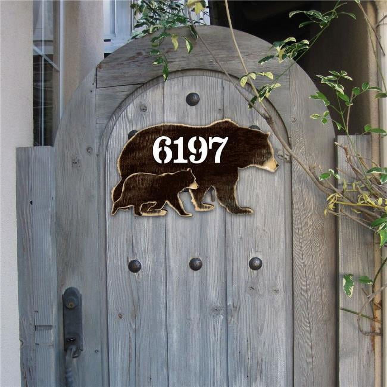 Designocracy MA982143-18 18 in. Bear Family Log Wooden House Number ...