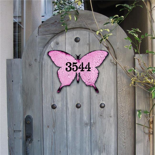 Designocracy MA98413-12 12 in. Butterfly Wooden Custom House Number ...