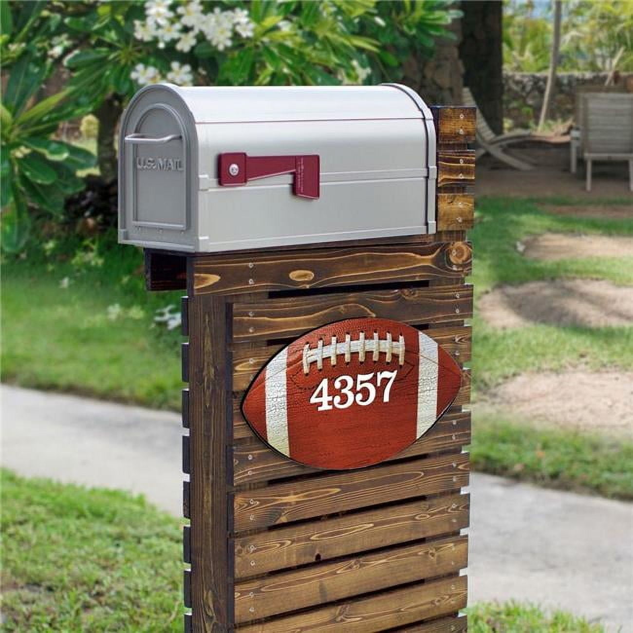 Designocracy MA989802-12 12 in. Football Wooden Custom House Number ...