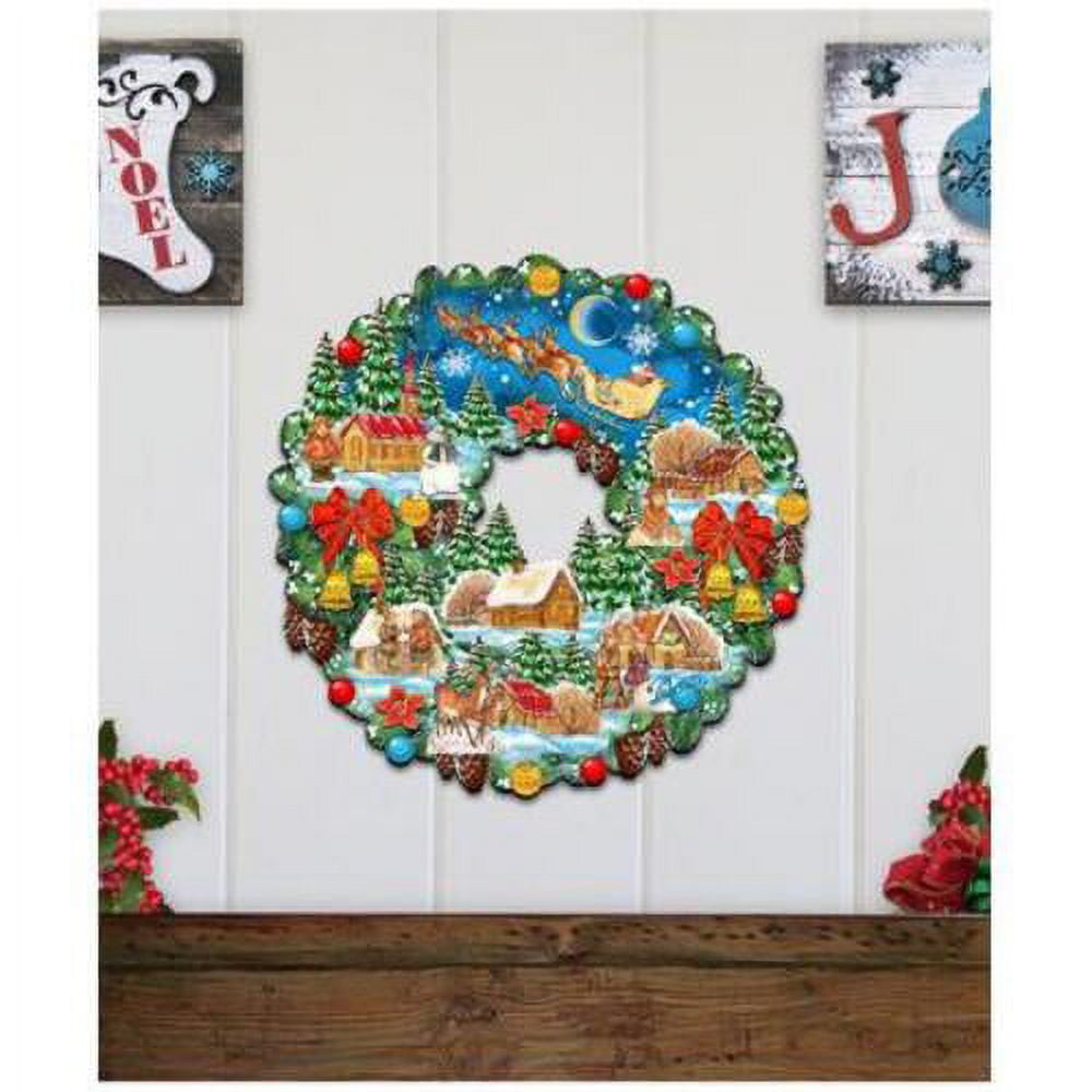 Designocracy Up Wreath Wall Wooden Decor - Walmart.com