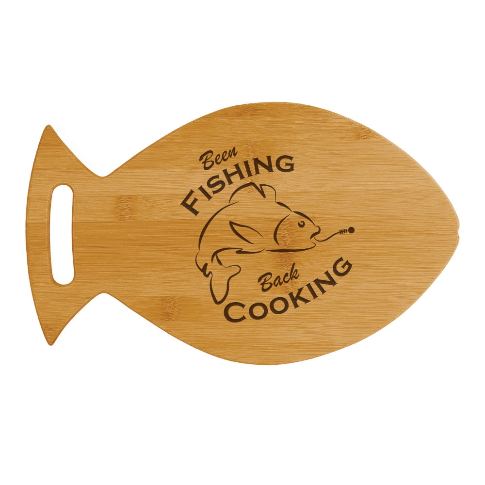 Designs ByLITA Been Fishing Back Cooking 14 x 8.5" Fish Shape Cutting ...