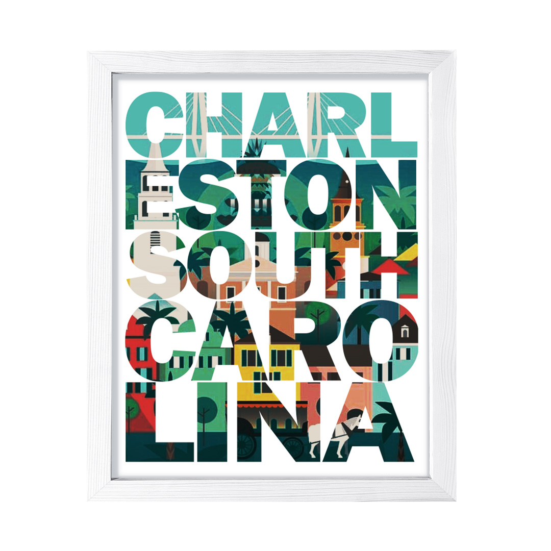 Designs ByLITA Charleston, South Carolina Inspirational, 8 x 10 White ...