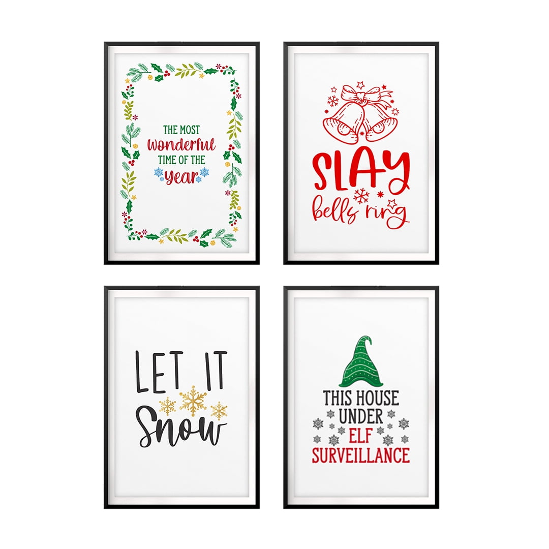 Designs ByLITA Christmas Bundle 8 x 10" Wall Art UNFRAMED Print (4 Pack ...