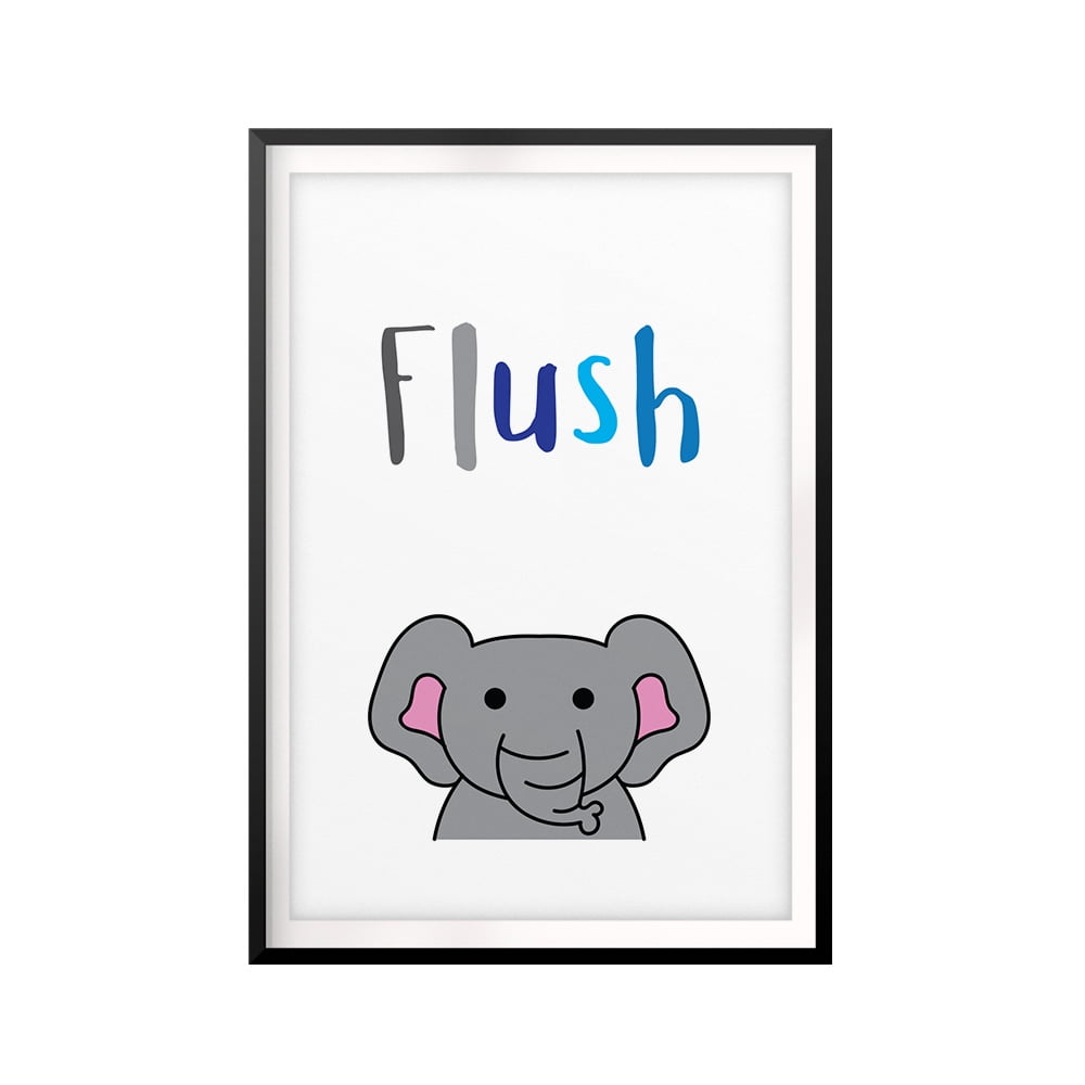 Designs ByLITA Flush Reminder Cute 5 x 7 UNFRAMED Print Kids Bathroom ...