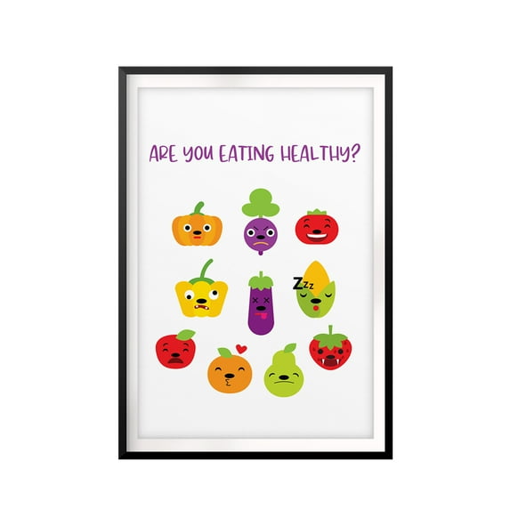 Designs ByLITA Healthy Eating & Nutrition 8 x 10 UNFRAMED Print Emoji ...