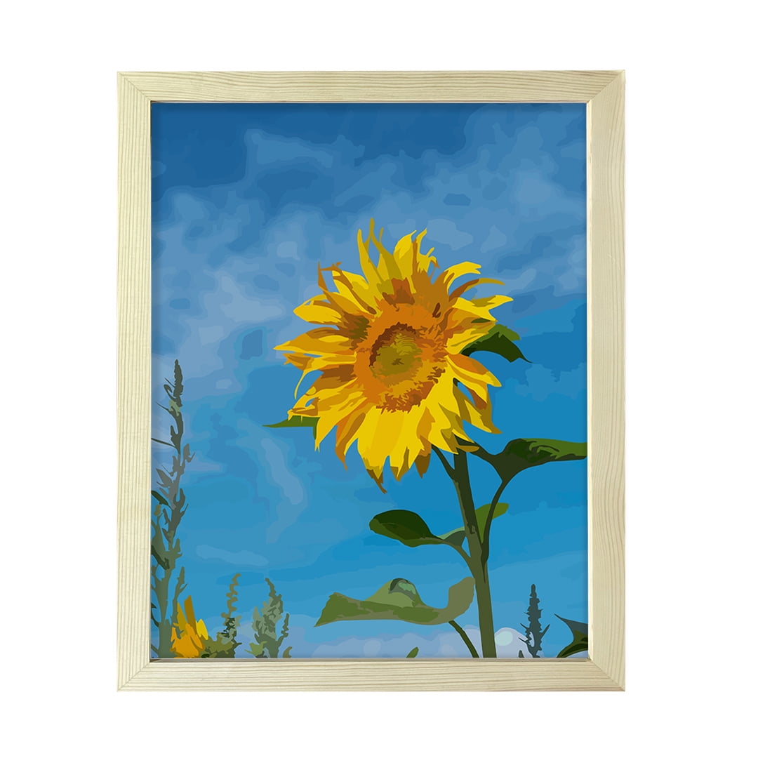 Designs ByLITA Midday Sunflower, 11 x 14 Wooden Wall Print ...