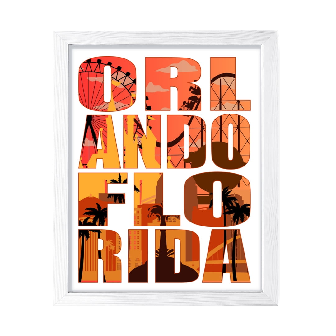 Designs ByLITA Orlando, Florida Inspirational, 8 x 10 White Wall Print ...