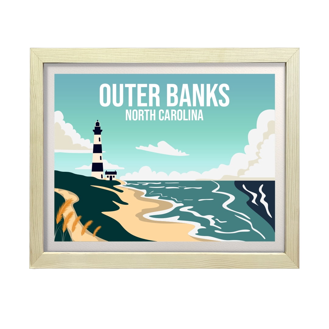 Designs ByLITA Outer Banks North Carolina, 5 x 7 Wooden Wall Print ...