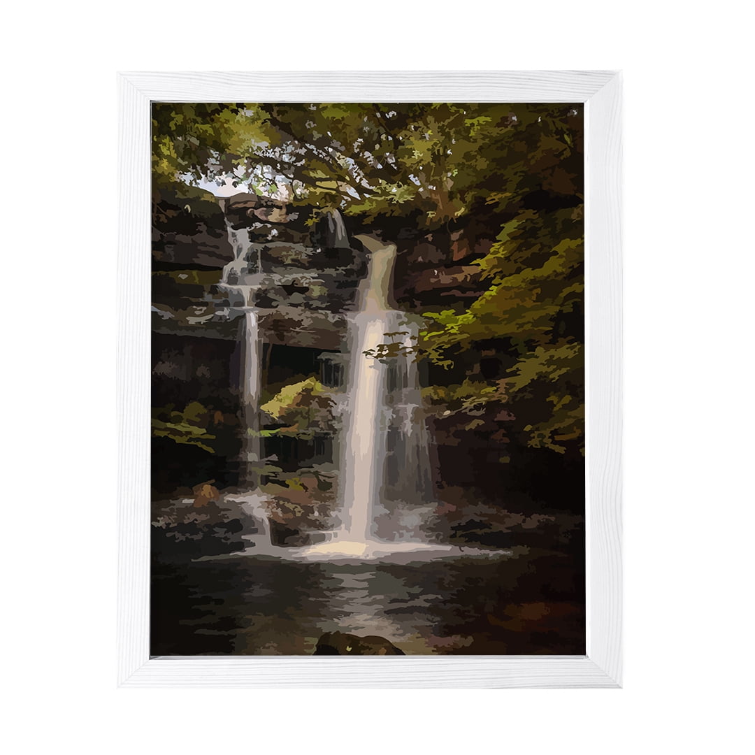 Designs ByLITA Secret Rustic Waterfall, 8 x 10 White Wall Print ...