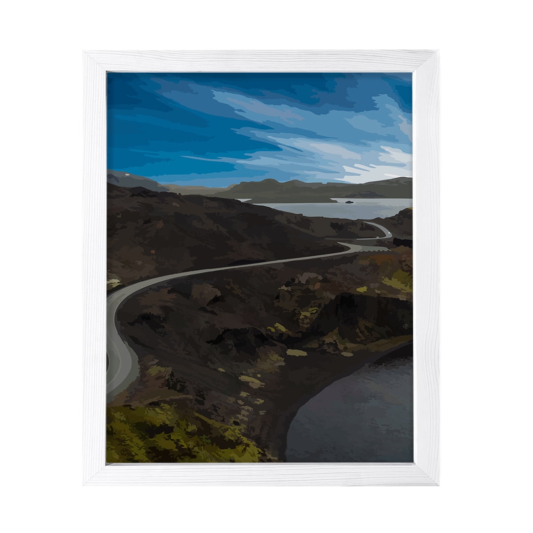 Designs ByLITA Starlight Coastal Road, 11 x 14 White Wall Print ...