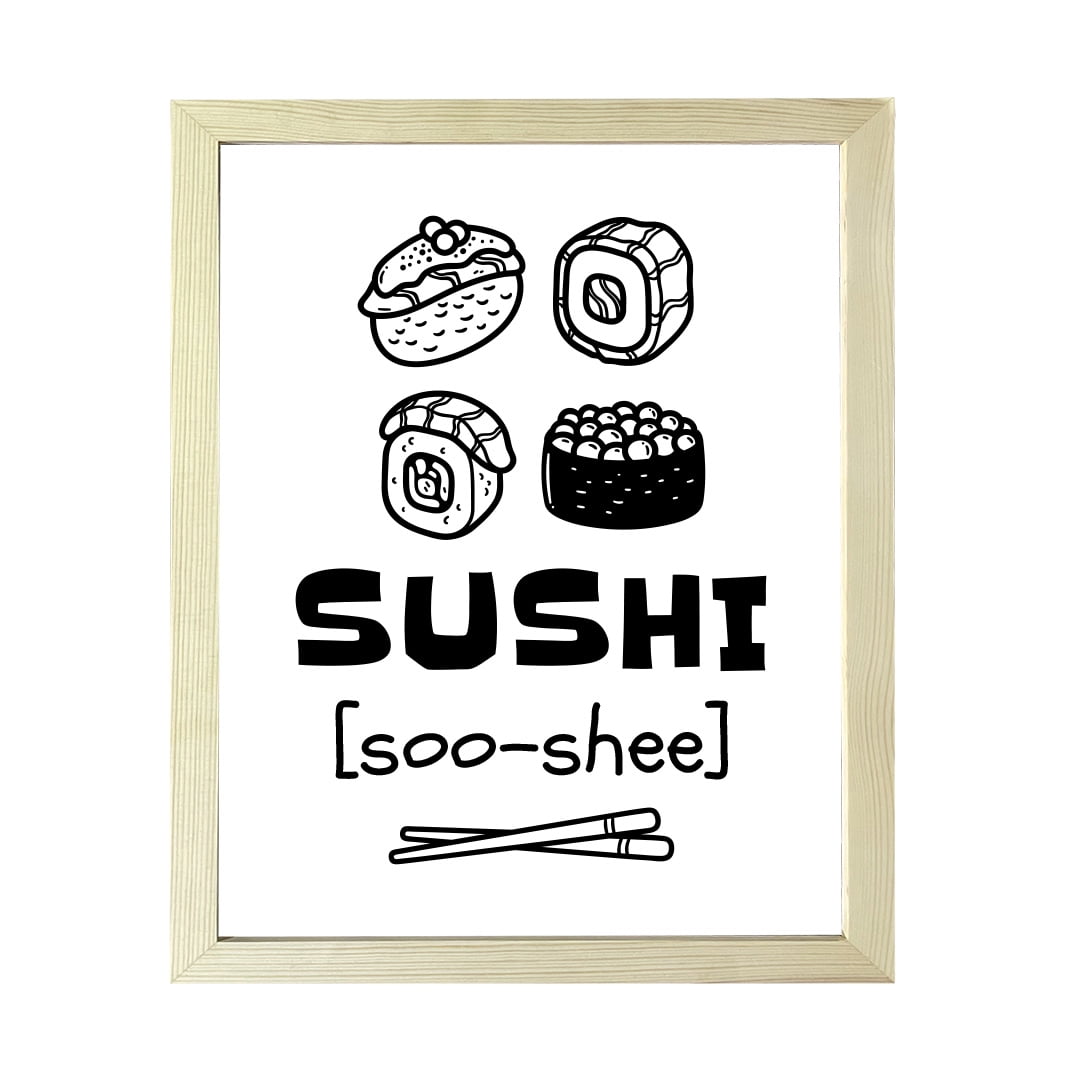 Designs ByLITA Sushi (Soo-Shee), 5 x 7 Wooden Framed Print ...