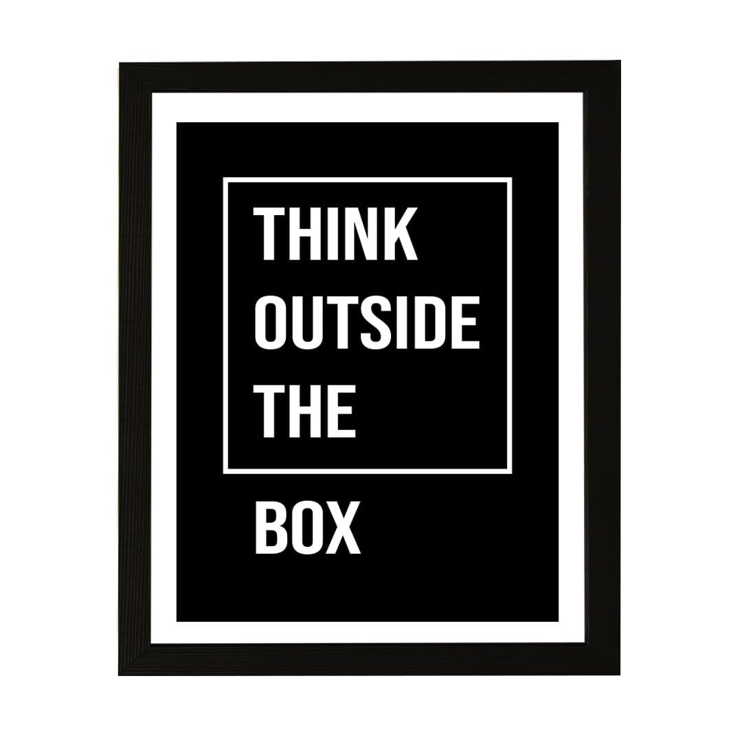 Designs ByLITA Think Outside The Box, 5 x 7 Black Framed Wall Art Print ...